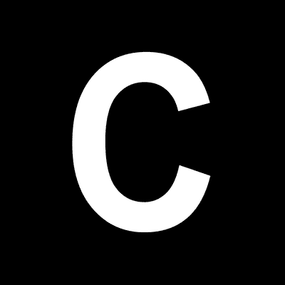 Black Letter C Letter C With Snowflake And Snow. Creative Initial