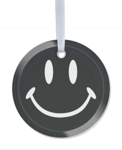 Emoji Smiley Classic Face Black Stickers, Magnet | Wacky Print
